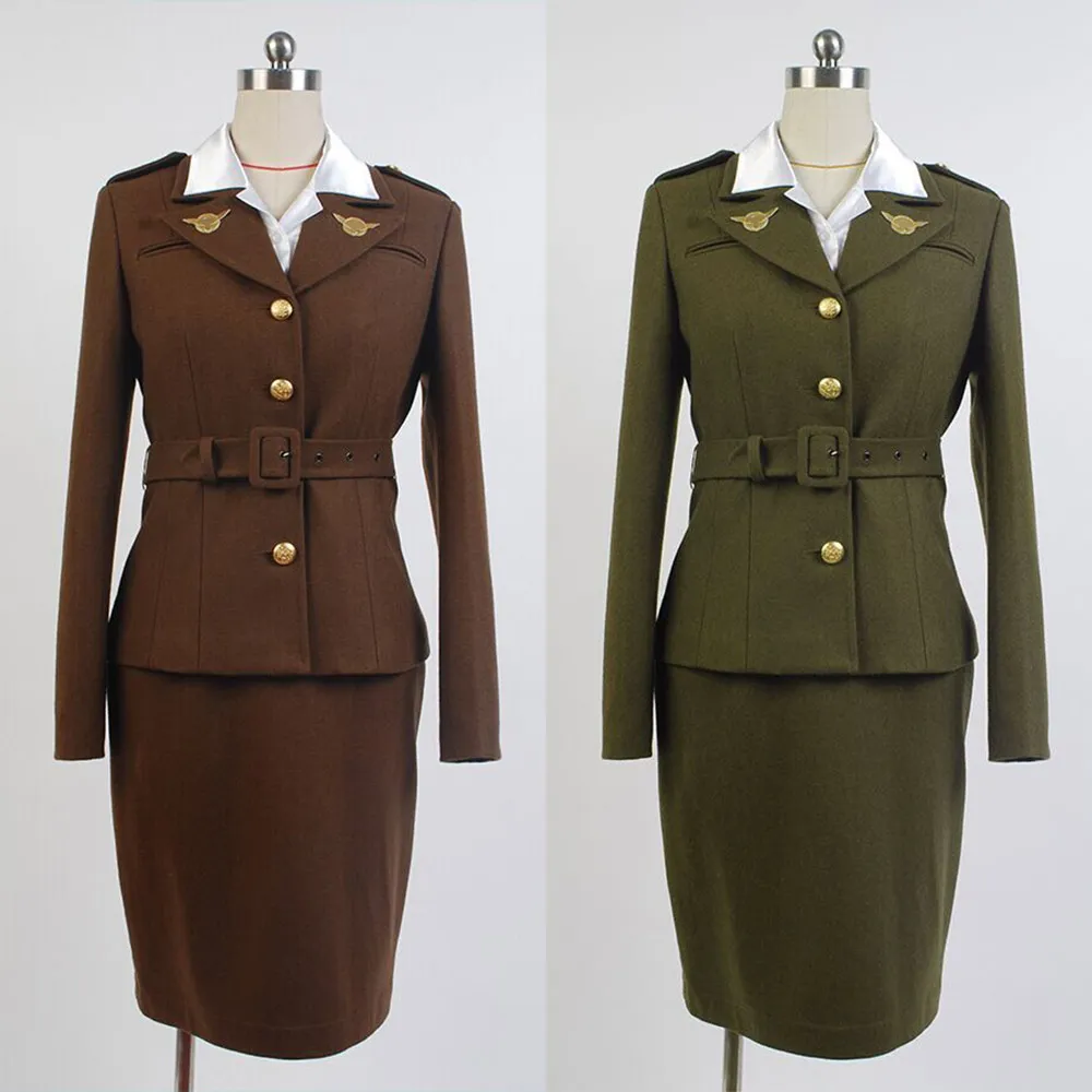 Captain Agent Peggy Carter Cosplay Costume Uniform Full Set For Adult ...