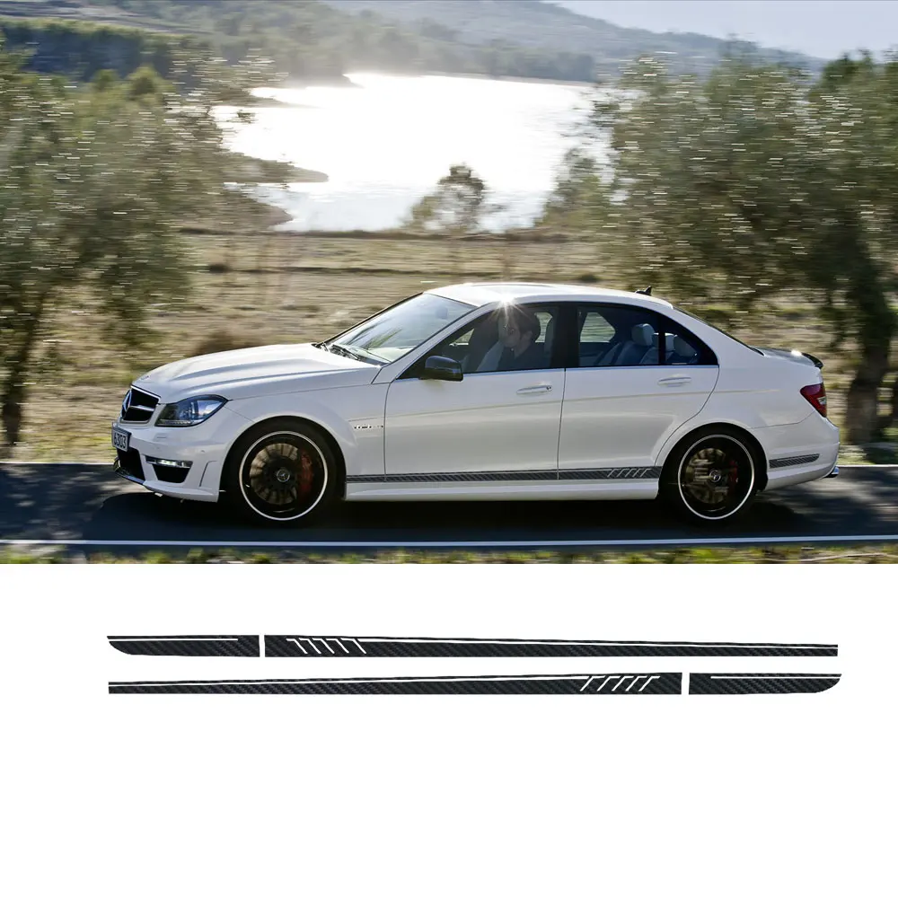 5D carbon fibre AMG Edition C63 507 Side Stripe Decals Stickers For ...