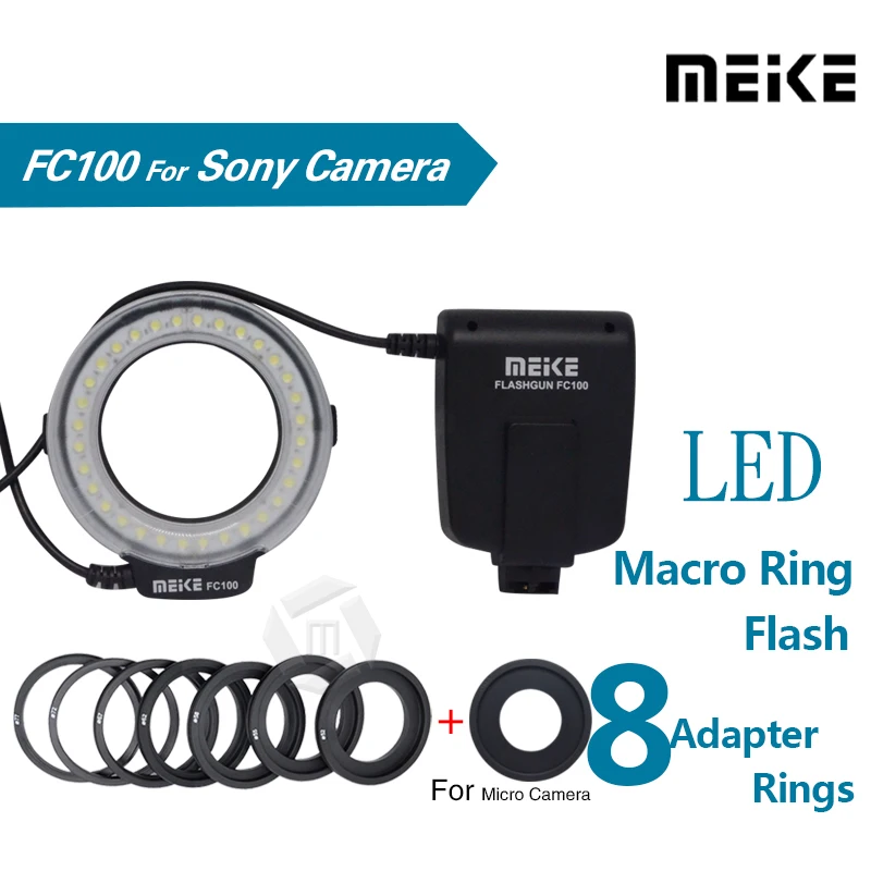 Meike-MK-FC100-5500K-LED-Macro-Ring-Flash-Light-Kit-for-Sony-A100-A200 ...