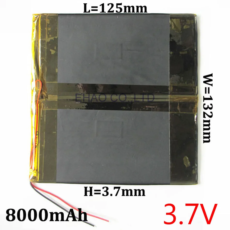 3.7v 8000mah High Capacity Rechargeable Battery 37132125 Li Polymer ...