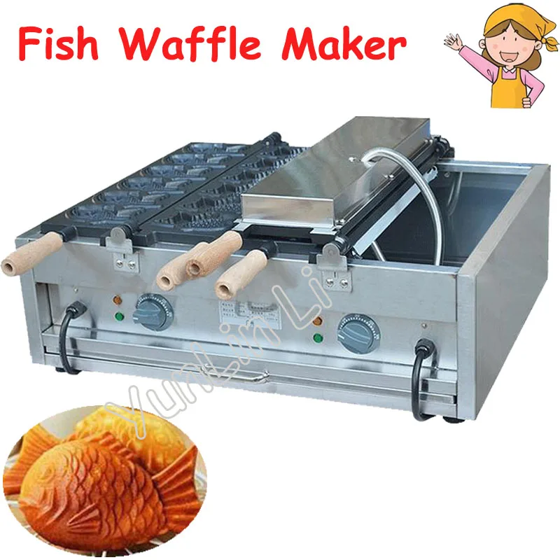 2-Plates-Taiyaki-Maker-Electric-Fish-Shape-Waffle-Maker-Commercial ...