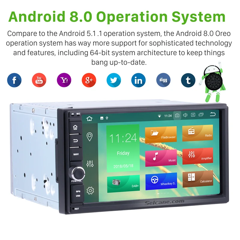 Seicane Android 9.0 7inch 2Din Car Radio GPS Multimedia Player For ...