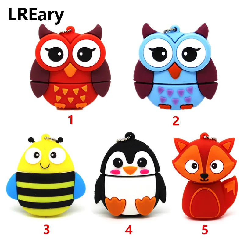 Cartoon cute Animal model Owl/Fox usb stick 16GB 8GB pendrive Penguin ...