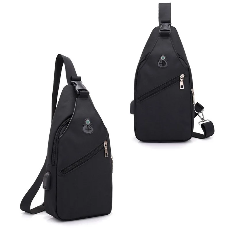 Men's Crossbody Bag USB Charging Anti Theft Chest Bag Small Travel ...