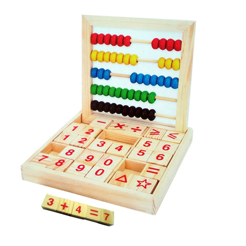 5 row Classic Bead Wooden Abacus Children Educational Counting Numbers ...