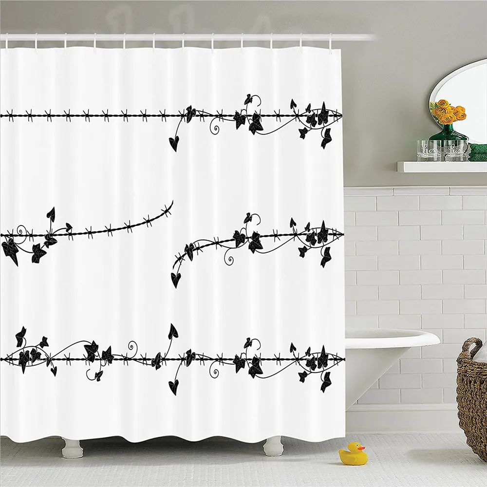 Barbed Wire Ivy and Barbed Wire Border Ornamental Curved Branch Foliage ...