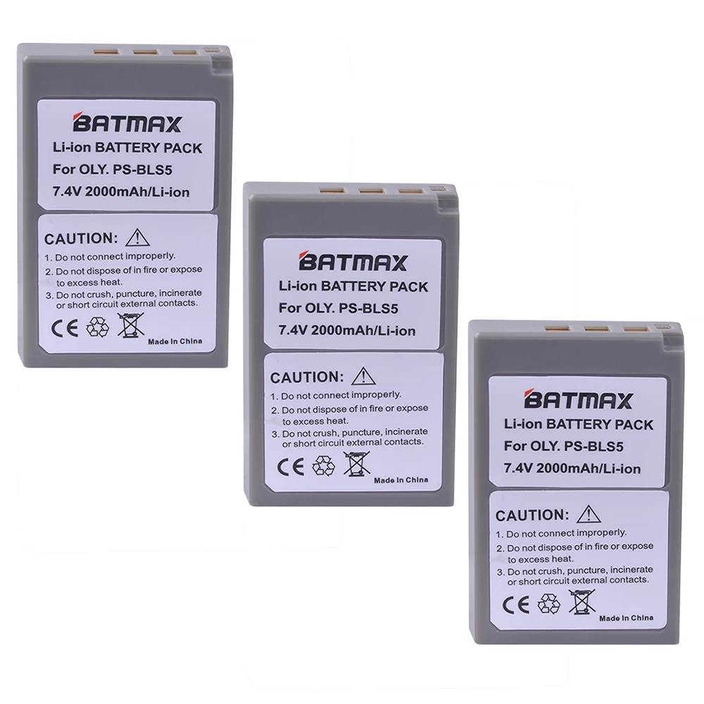 New 3Pcs PS BLS5 BLS 5 BLS5 BLS 50 BLS50 Battery for Olympus PEN E PL2 ...
