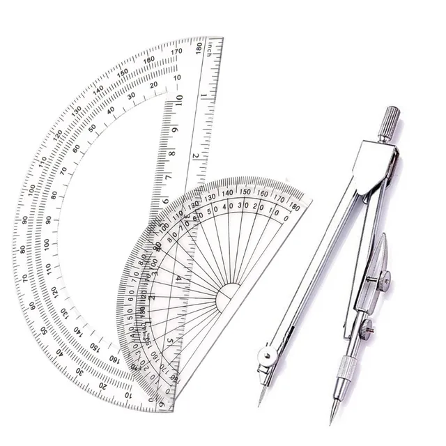 Student Drawing Compass Math Geometry Tools Protractor Angle ...