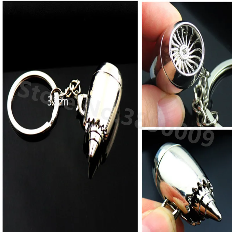 500 Pcs New creative suspension alloy aircraft engine keychain zinc ...