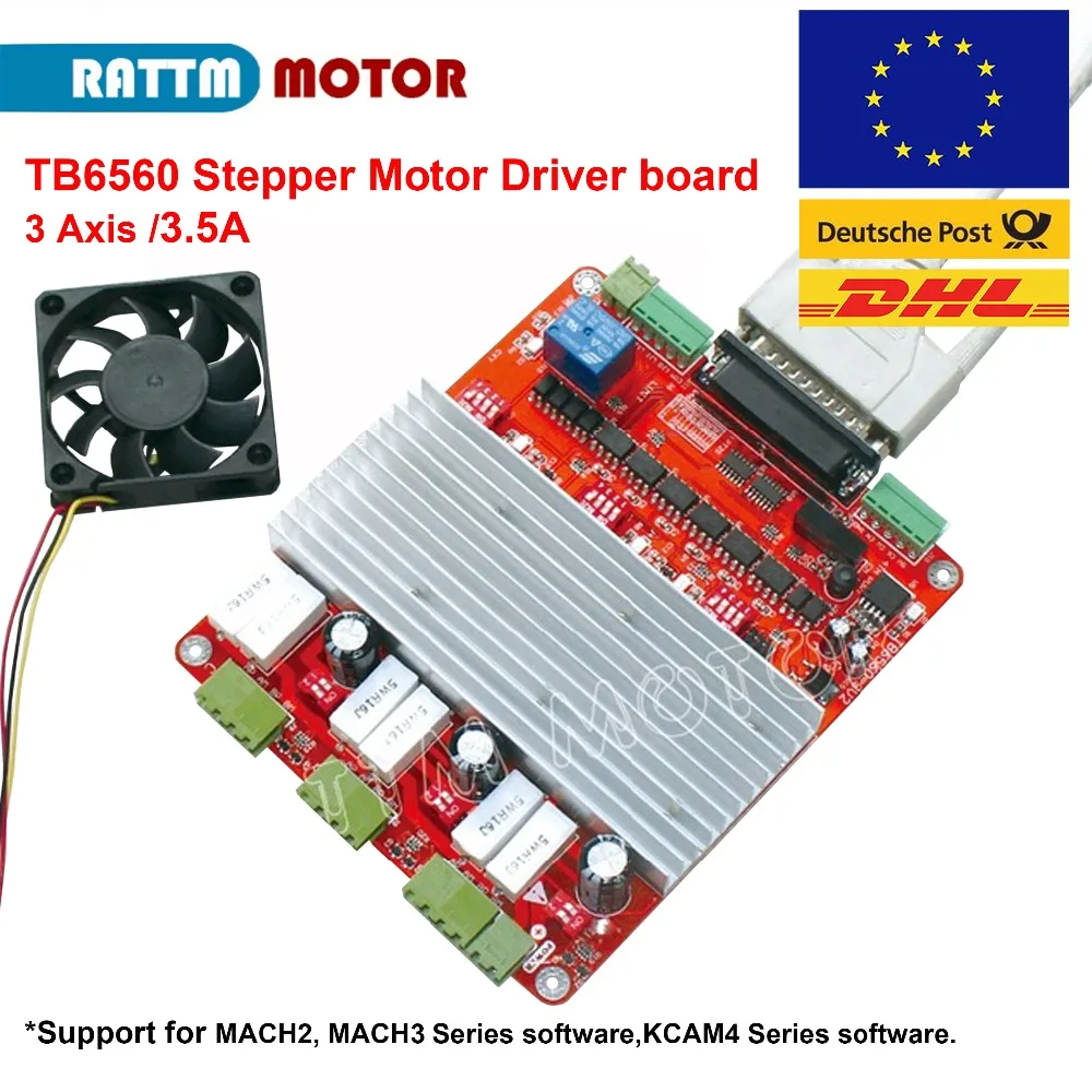 CNC-3-Axis-MACH3-TB6560-Stepper-Motor-Breakout-Board-3-5A-DB25-port-DC ...