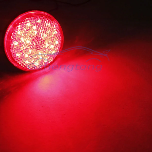 2 x Round Reflectors Lamp Red LED Rear Tail Brake Turning Signal Stop ...