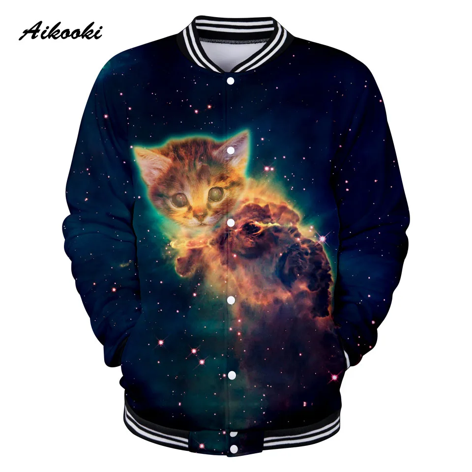 Aikooki Lovely Cat 3D Jacket Men Sky and Cat Female Girls Jackets ...