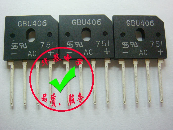 New original 100%, rectifier bridge GBU406 flat new original authentic ...
