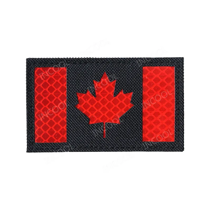 Reflective Canada Canadian IR Patch Rubber Biker Fastener Patches For ...