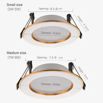 Led Downlight Golden Circle 3w 5w 9w 12w 15w 18w 230V 220V Ceiling ...
