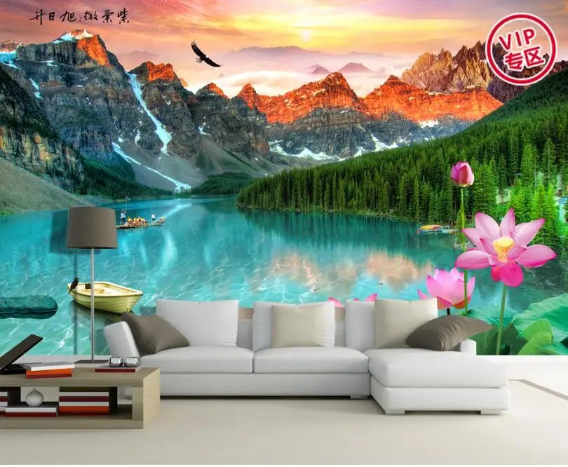 Wallpaper For Walls 3 d Landscape scenery Photo Wallpaper Living room ...