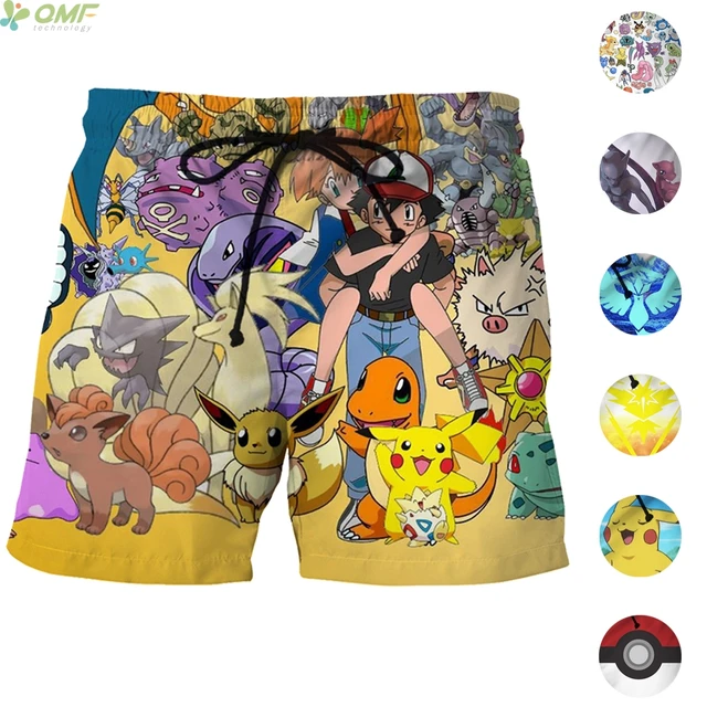 Pokemon Characters Print Casual Shorts Fashion Pikachu Breathable ...