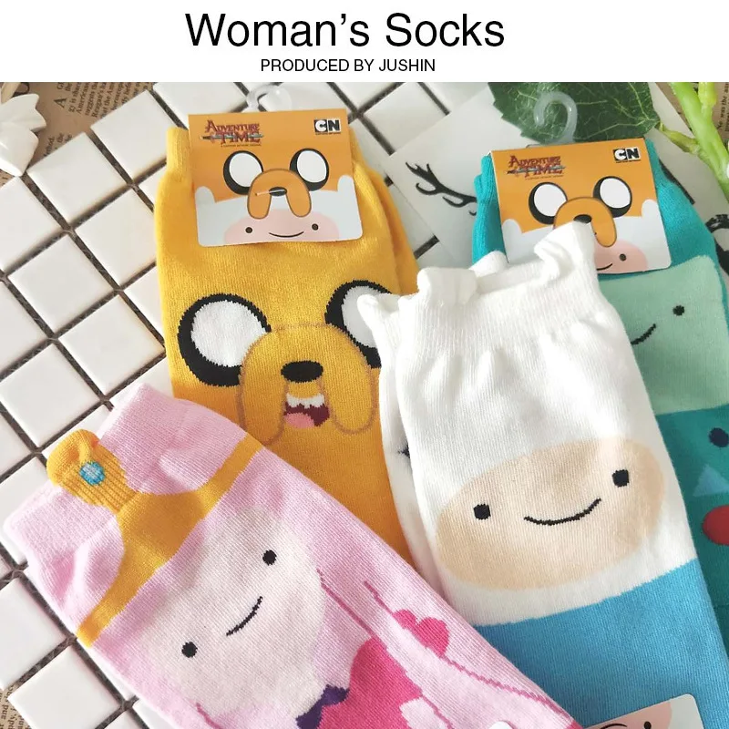 Anime Adventure Time with Finn and Jake socks women Finn cotton sock ...