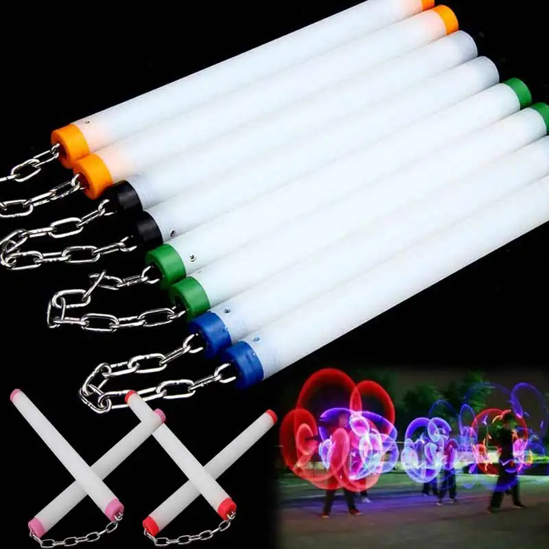 LED Light Toys Nunchakus Glowing Fluorescent Performance Kongfu Sticks ...
