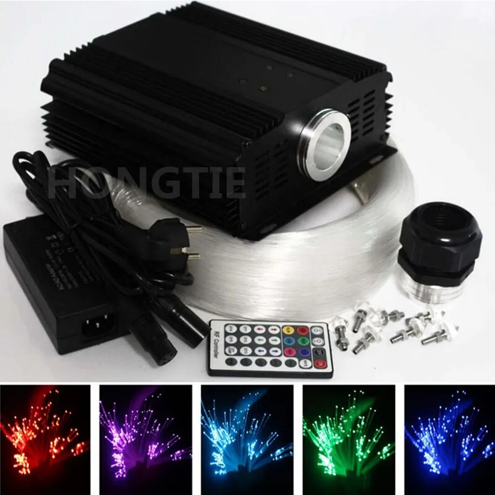 45W DMX RGB 28key remote LED Fiber Optic light kit star sky Ceiling ...