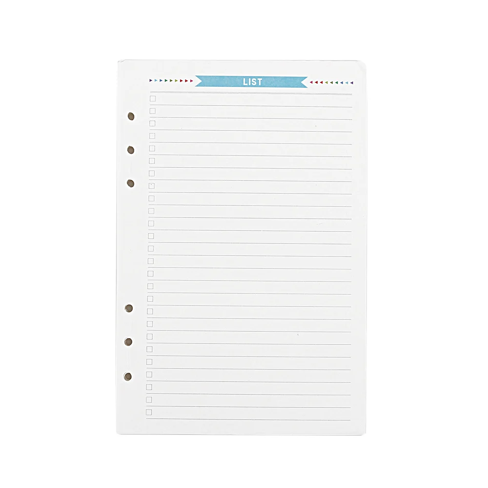 40Sheets/Set A5 A6 Spiral Notebook Refills 6 holes Blank Writing Paper ...