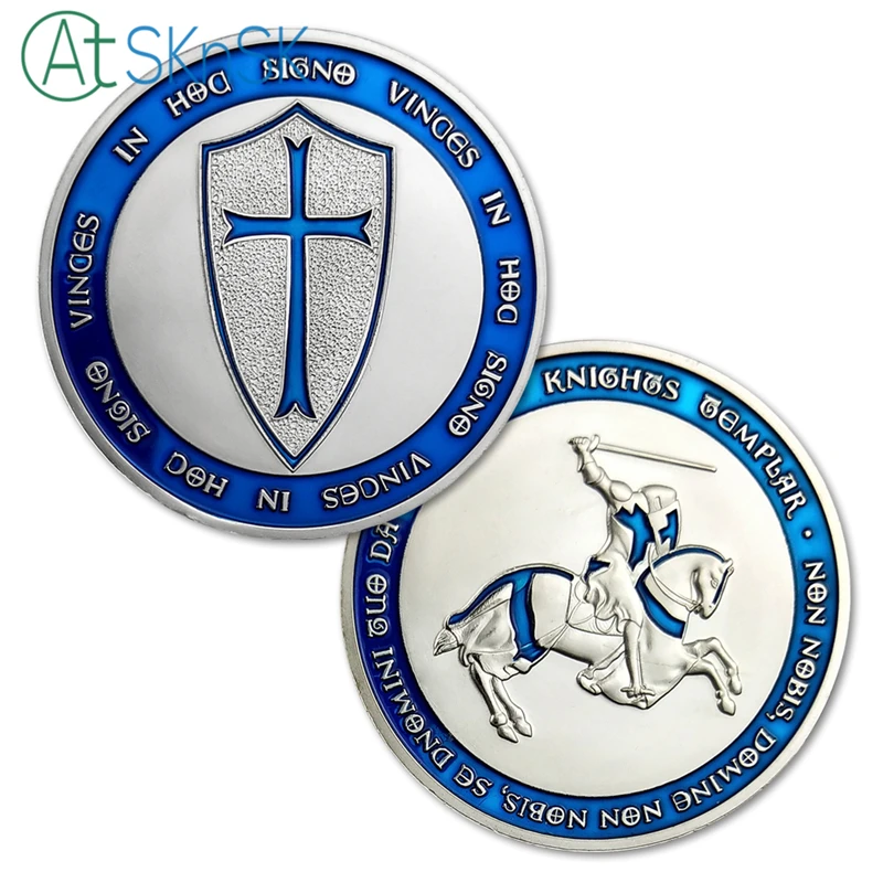 1pcs/lot Europe Royal Blue Knight Templar With Shield Masonic Silver ...