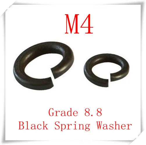 High Quality DIN127 M4 Garde 8.8 Carbon Steel Black Spring Washer ...