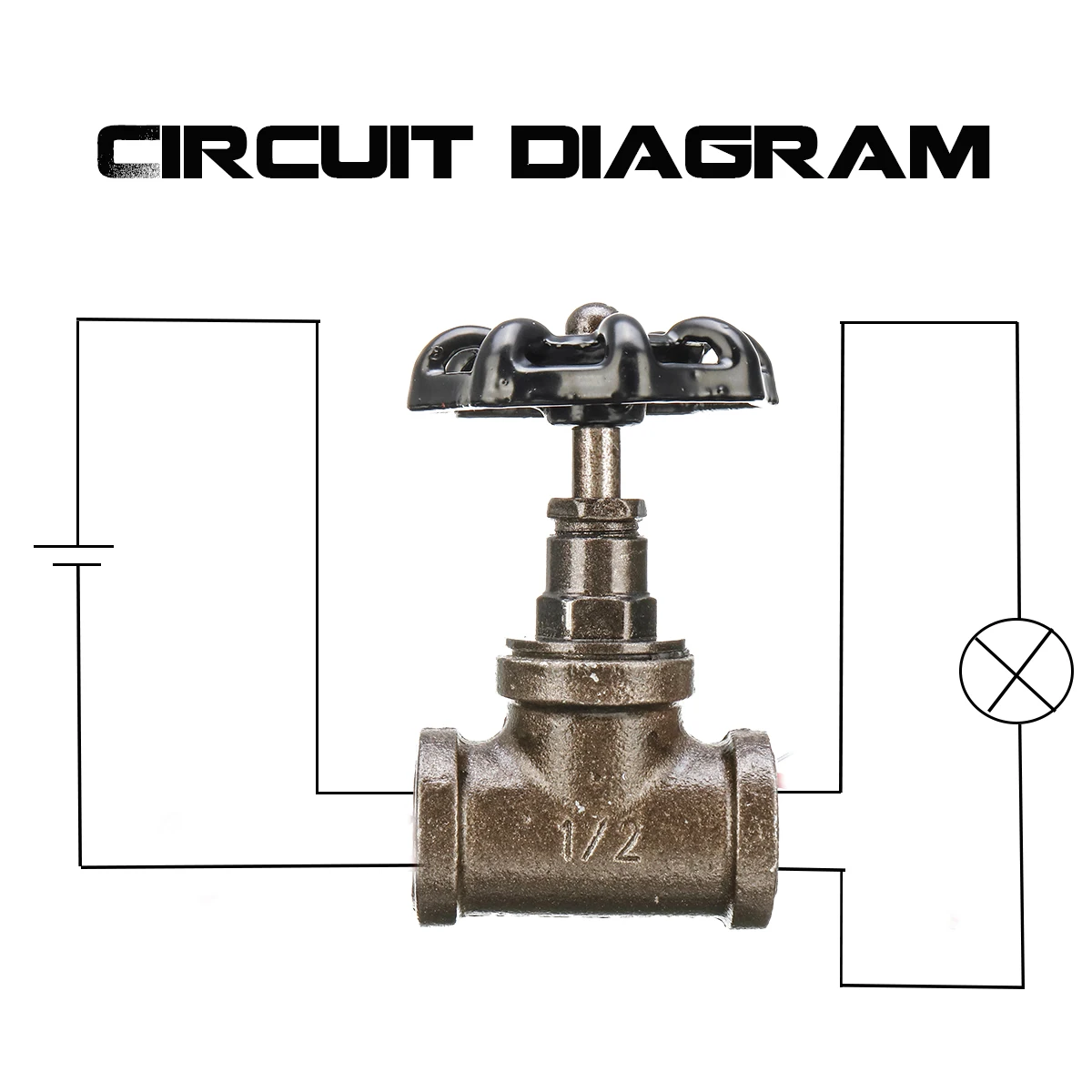 1/2 Inch Stop Valve Light Switch With Wire For Water Pipe Lamps ...