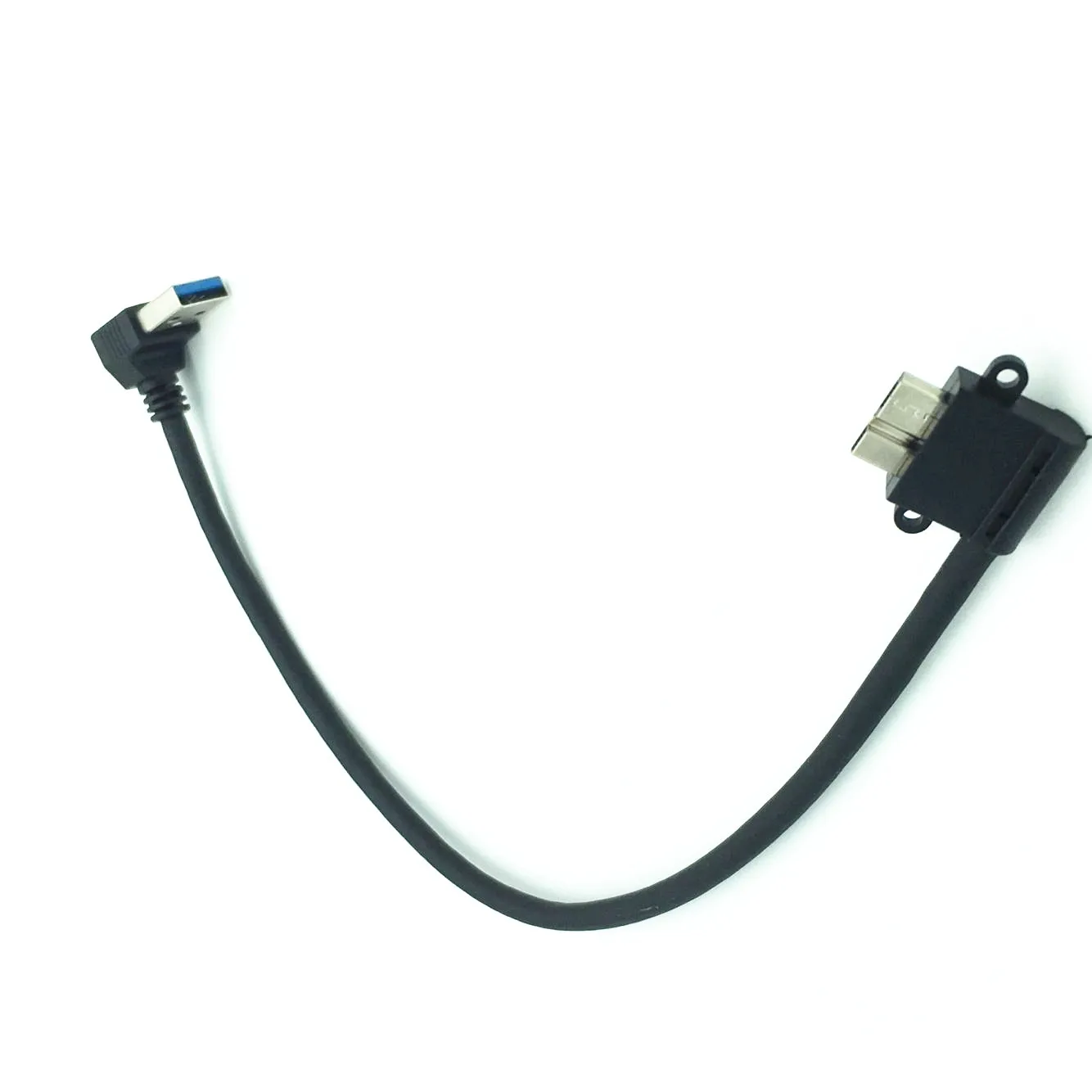 25cm USB 3.0 A 90 degree Up angle male to Micro B male 90 degree left ...