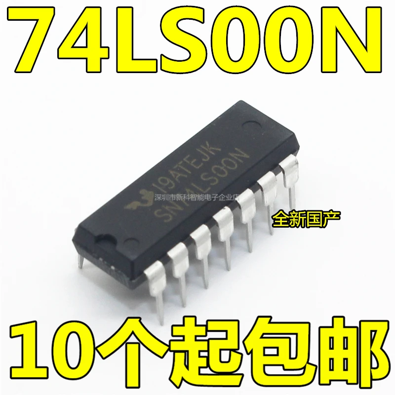 50 unids/lote SN74LS00N 74LS00N DIP 14 en Stock, la mejor calidad|Fuente de alimentación de ...