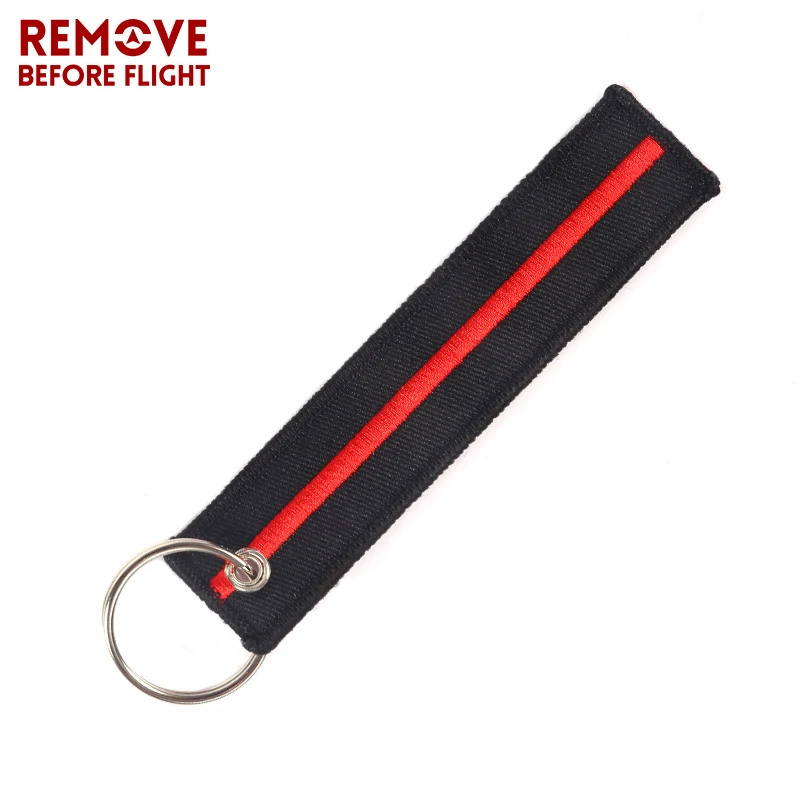 Fashion Cool Key Chain Red Striped Bar Embroidery Key Ring for ...