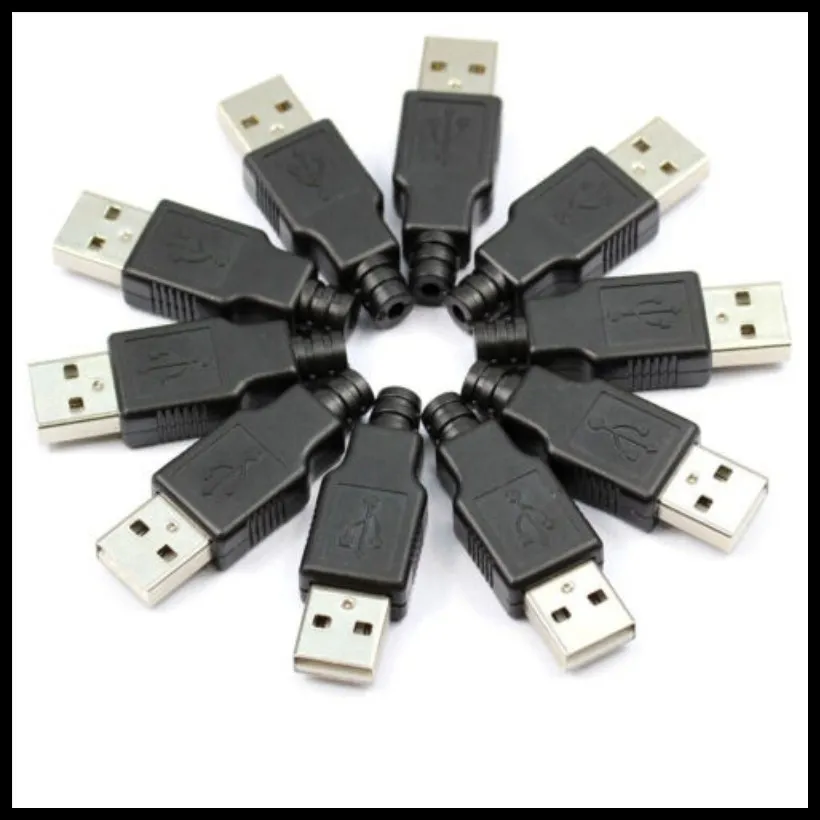 10pcs DIY USB Connector USB Male Plug Socket Adapter Connector with ...