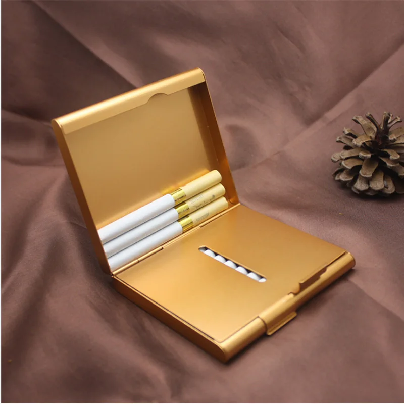 New Aluminum Cigarette Case Double Open Metal Holder Cigar Box Tobacco ...
