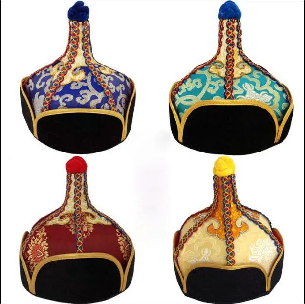 Men's Mongolian Folk Dance headdress minority costumes Hat Mongolian ...