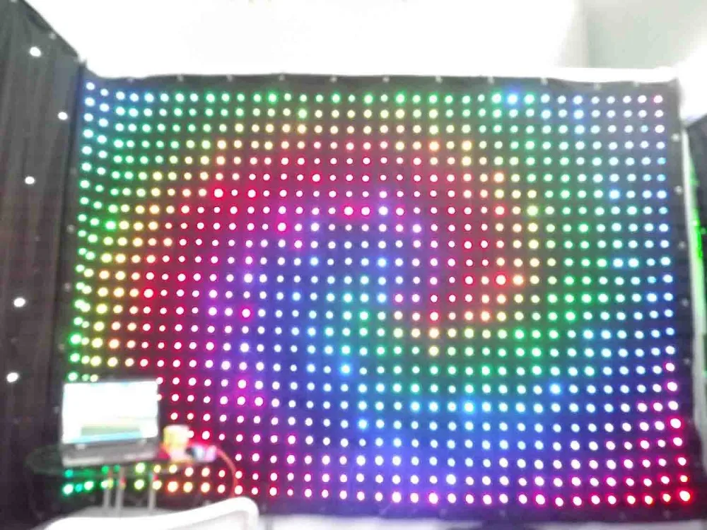 Free shipping 3*8m stage backdrop led video curtain /led video screen ...