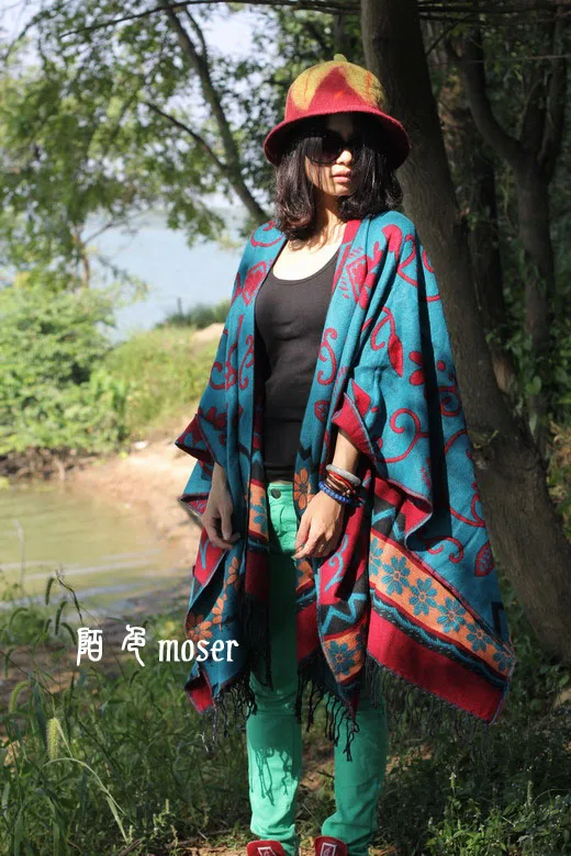 Double faced two color placketing large cape cloak scarf|scarf triangle ...