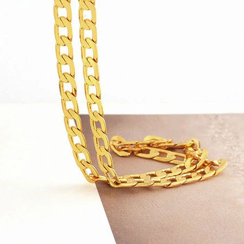 Solid 14 Carat Gold Gf Mens Necklace Chain Birthday Valentine Gift ...