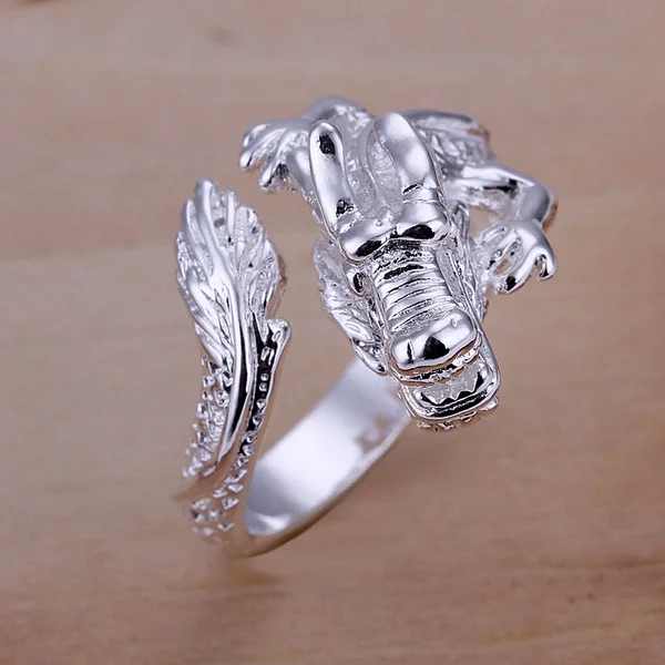 Leading Fashion Personality Simple And Elegant Dragon Ring Ring Silver ...