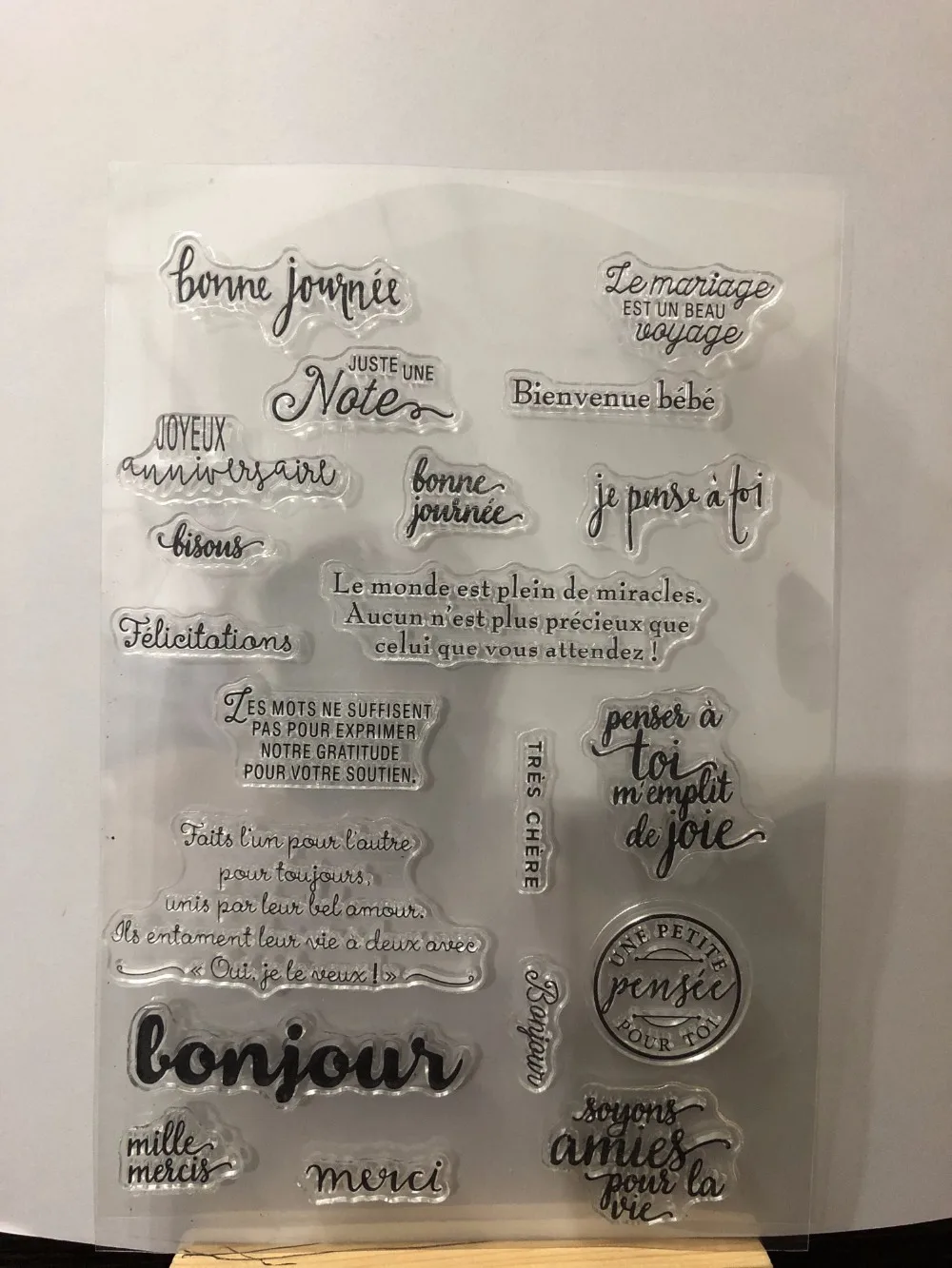 French Text Transparent Clear Silicone Stamp Seal DIY Scrapbooking ...