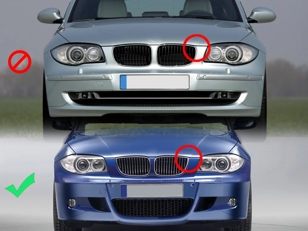 Матовый черный почек решетка радиатора для BMW E87 E81 1 серии 04-07 120i 130i 51137077129 ...