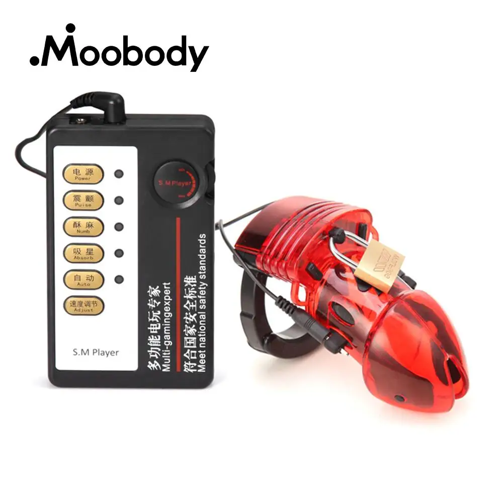 Electric Shock Male Chastity Dick Cage Penis Ring Sex Cock Cage Medical ...