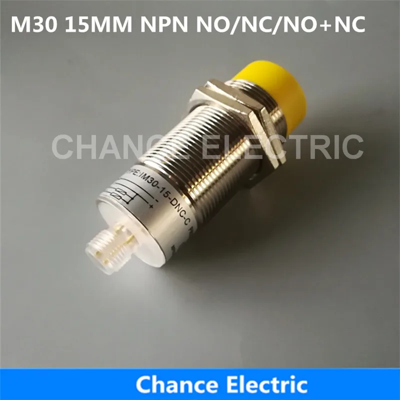 Inductive Proximity Sensor NPN M30 15mm Distance NO/NC/NO+NC Half Sets ...
