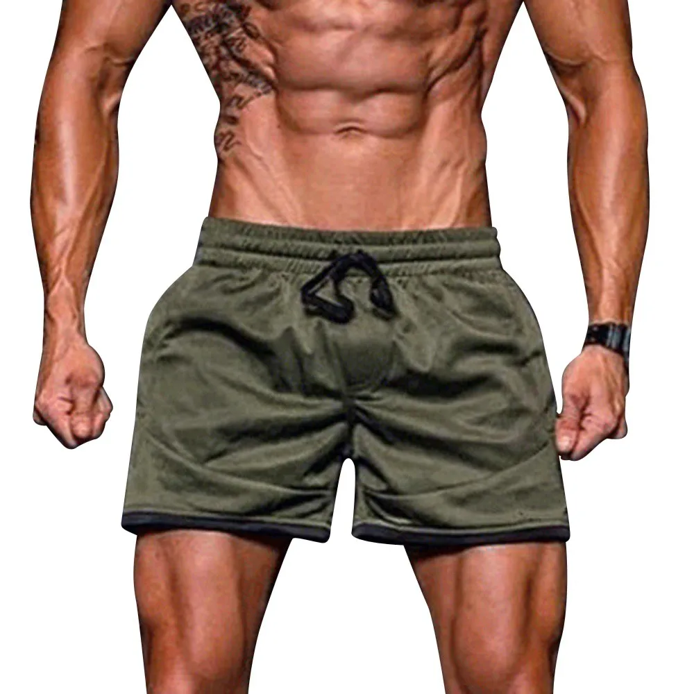 Summer Men Sport Shorts Fitness Jogging Elastic Stretchy Bodybuilding ...