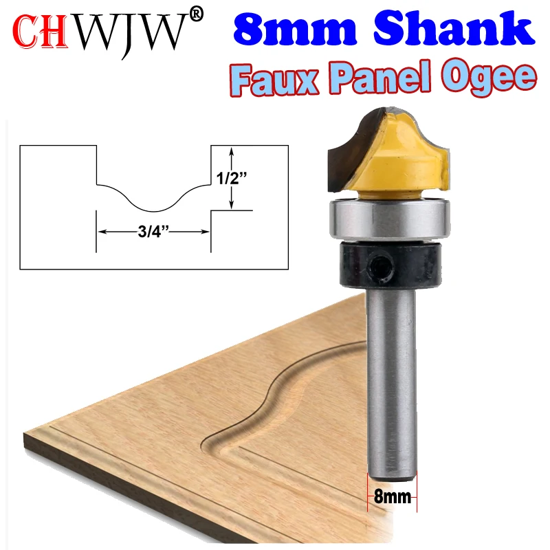 1pc 8mm Shank Faux Panel Ogee Router Bit - C3 Carbide Tipped-k ...