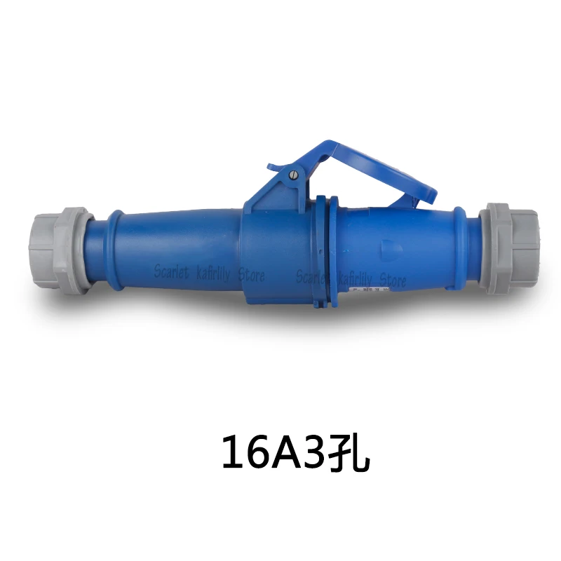 220V/230V 16 AMP 3 PIN Industrial Field Plug and Socket Weatherproof 2P ...