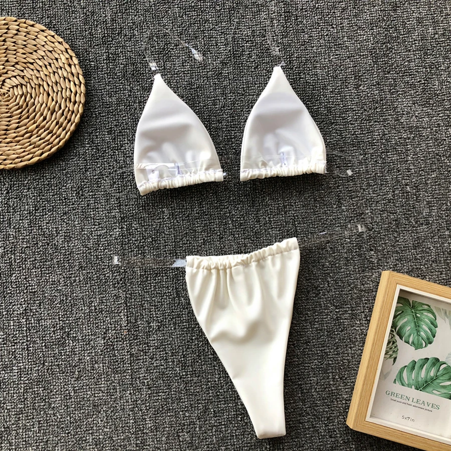 Invisible String Beige Bikinis Women 2019 Women Swimsuits High Cut ...