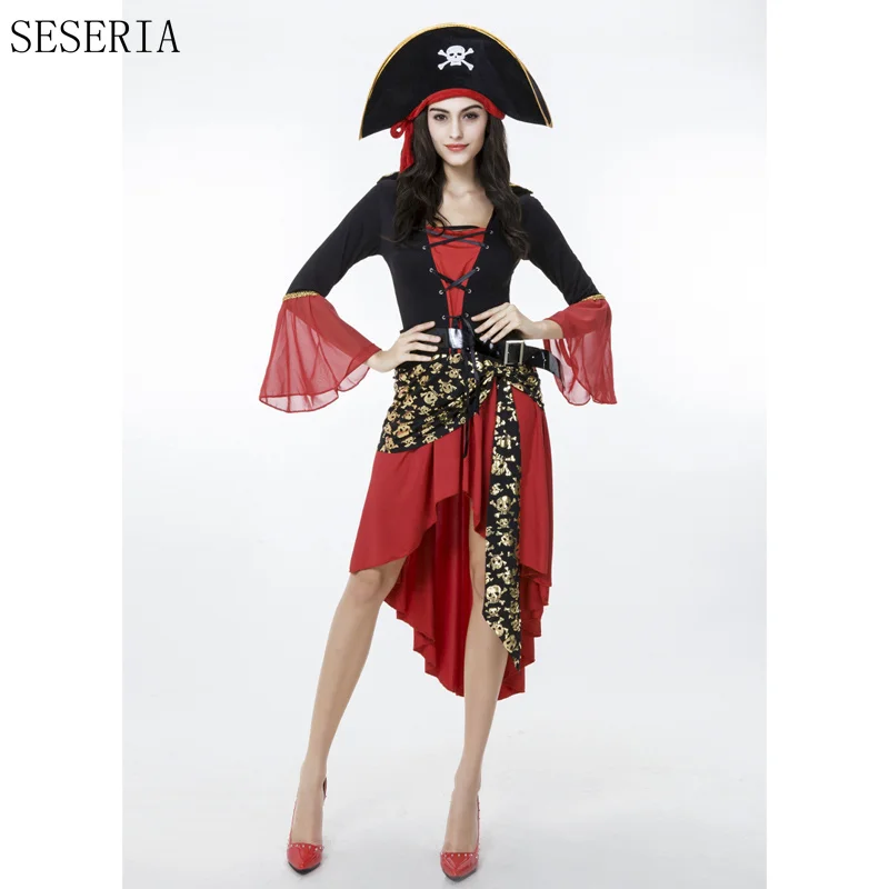 Seseria Halloween Caribbean Spanish Pirate Costume Woman Masquerade