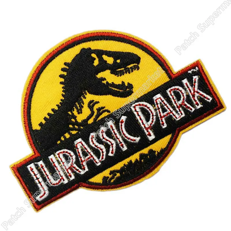 4 Jurassic Park Prop Themepark Yellow Logo Movie Tv Series Costume Cosplay Embroidered Emblem