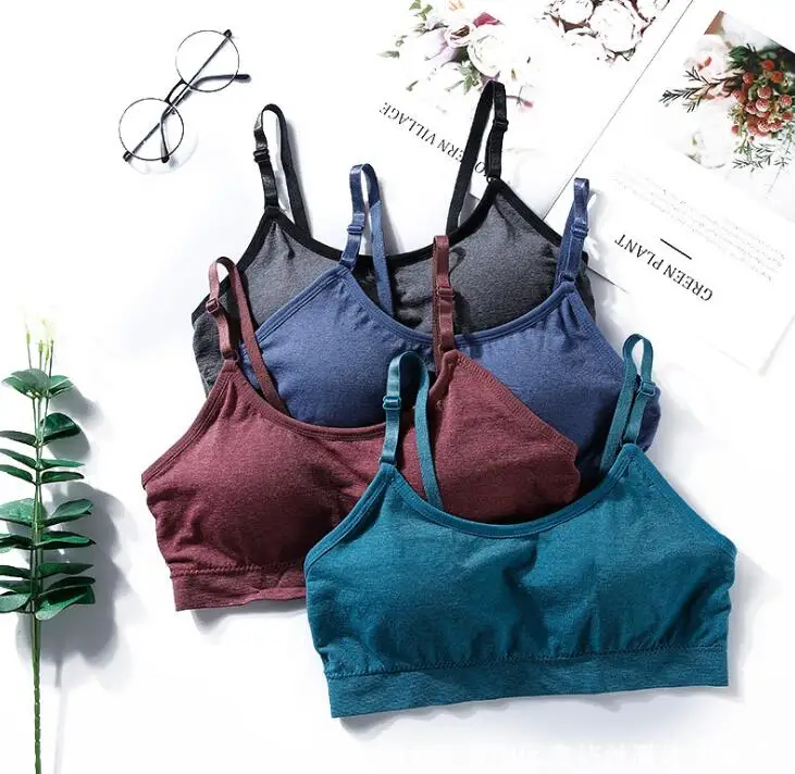 Padded Bralette Wire Free Push Up Bra Breathable Cotton Bras For Women ...