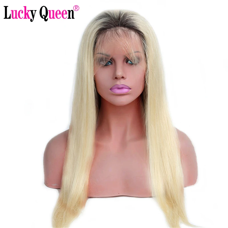 Blonde Lace Front Human Hair Wigs 8 30 Brazilian Straight 613 1b